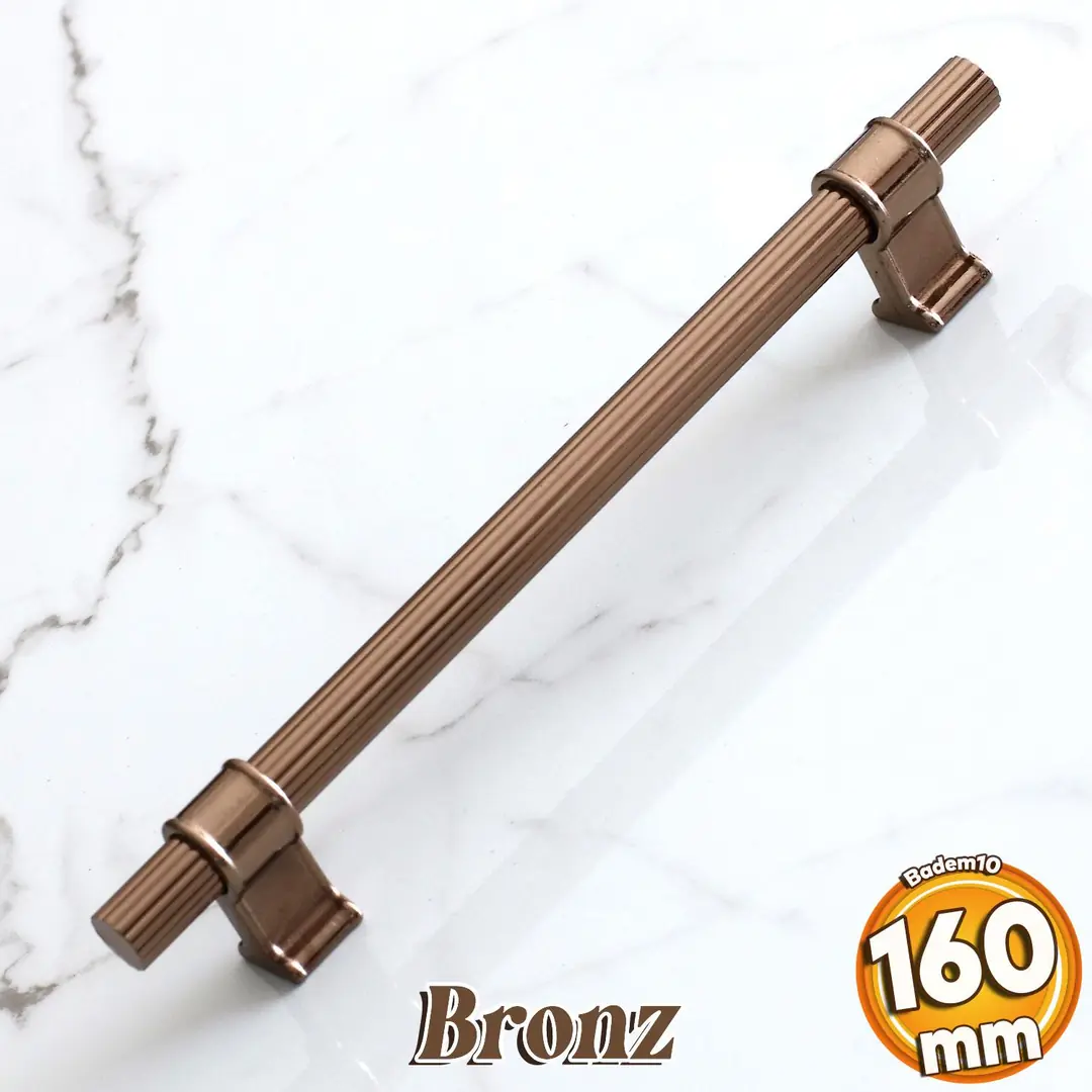 Hisar Bronz Renk Metal Kulp 160 mm-16 cm Mobilya Çekmece Dolap Mutfak