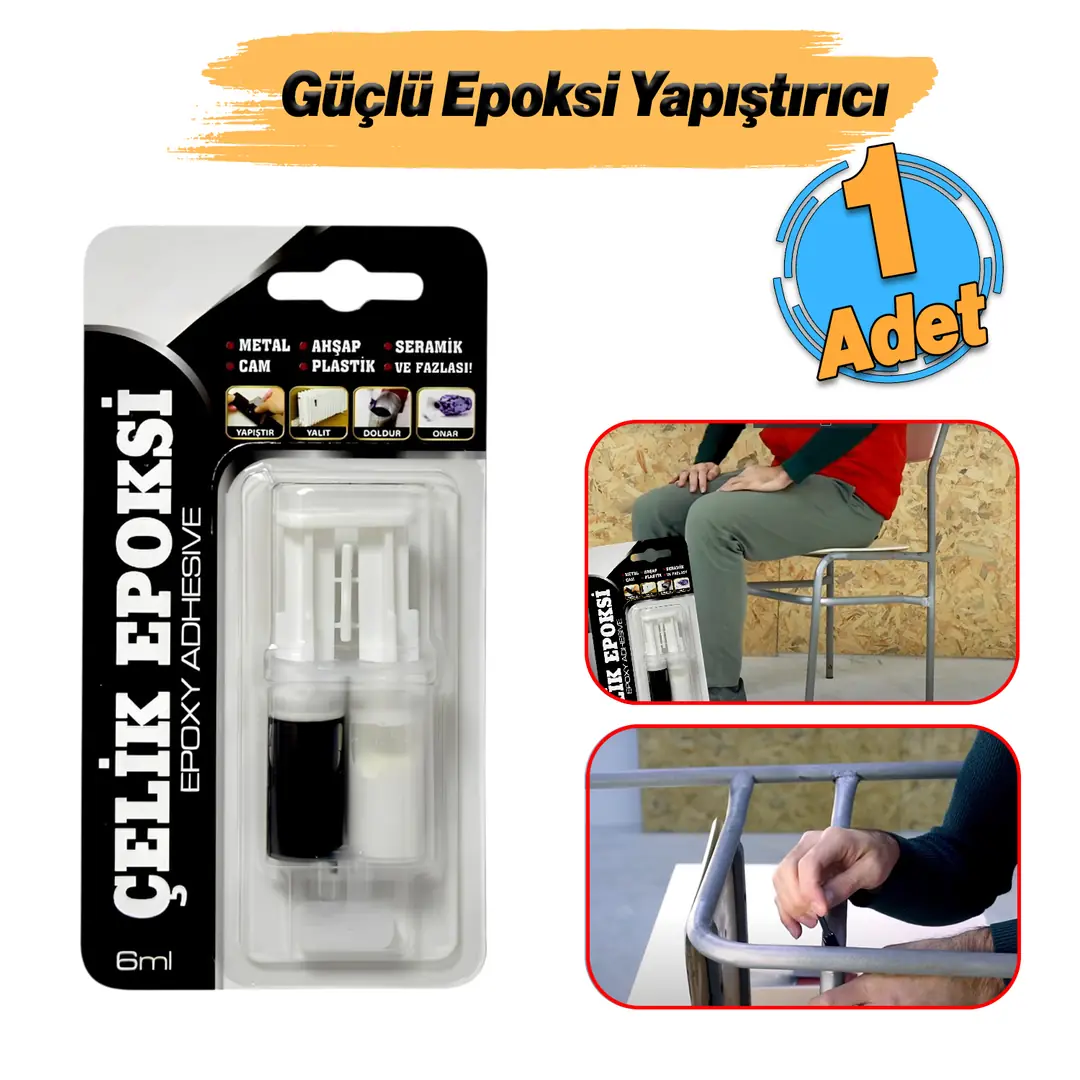 Güçlü Çelik Epoksi Yapıştırıcı 6 ml Metal Plastik Seramik Cam Çelik ...