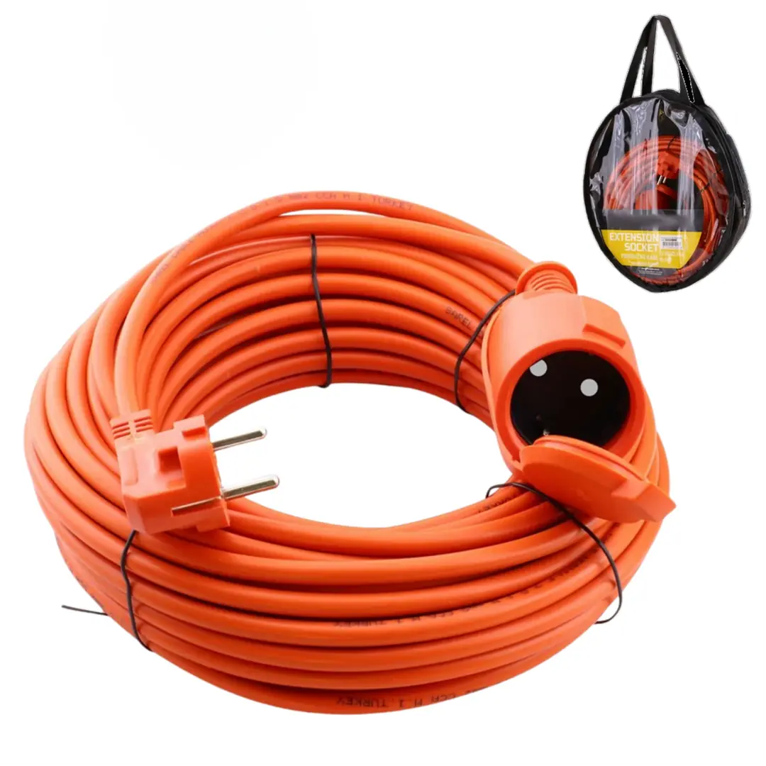 Uzatma Kablosu 3x1.5 mm 40 METRE Kapaklı Monofaze Ev Tipi Topraklı Kablolu Tekli Grup Fiş Priz
