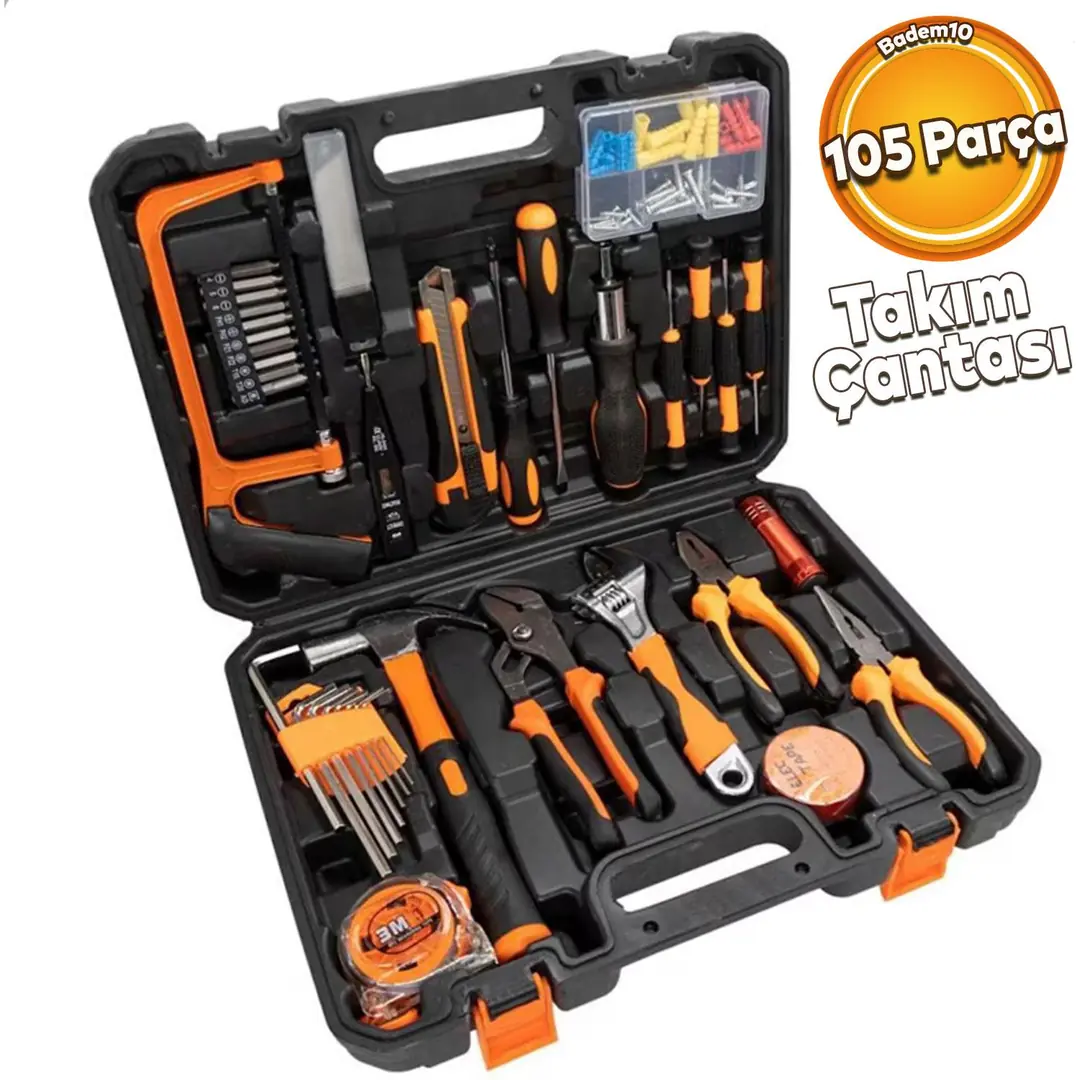 Ev için Tamir Alet Takım Çantası Tornavida İngiliz Anahtarı Pense Alyan ...