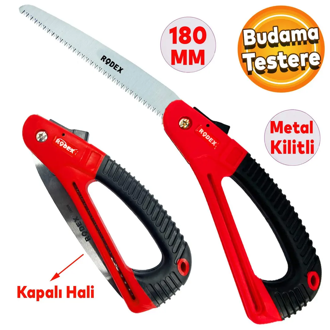 Rodex Budama Testeresi 180 mm Metal Kilitli Çelik Düz Ağaç Dal Bağ El ...