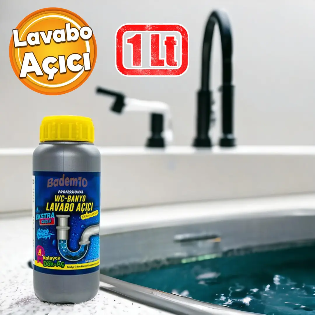 Lavabo Açıcı Banyo WC Kanal Tahliye Borusu Pis Su Gideri Tıkanık Sıvı