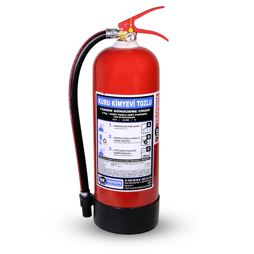 Yangın Söndürme Tüpü Kuru Kimyevi Tozlu Söndürücü 6 Kg (SKT:2025)- Badem10