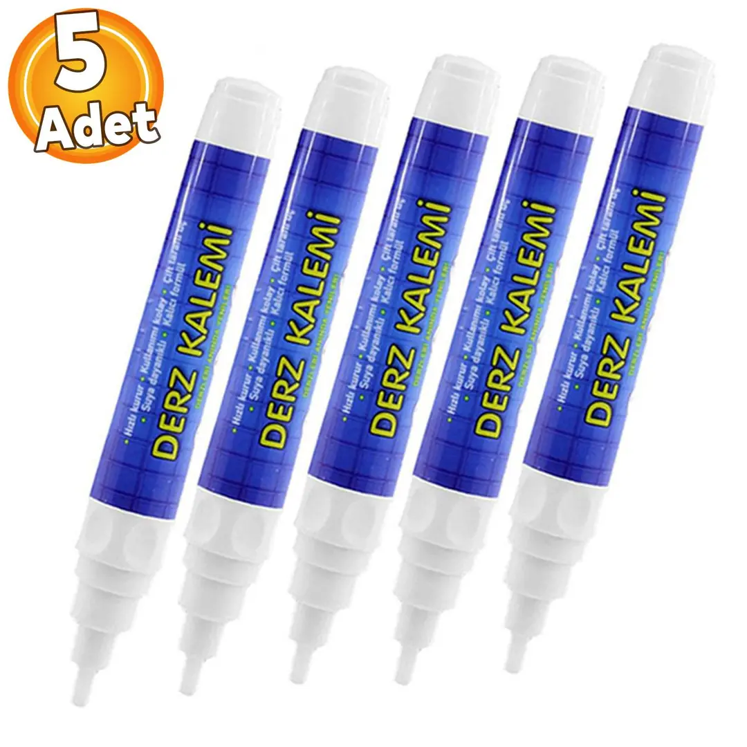 5'li Set Derz Dolgu Kalemi Fayans Beyaz Hızlı Kuruyan Su Bazlı Kokusuz ...