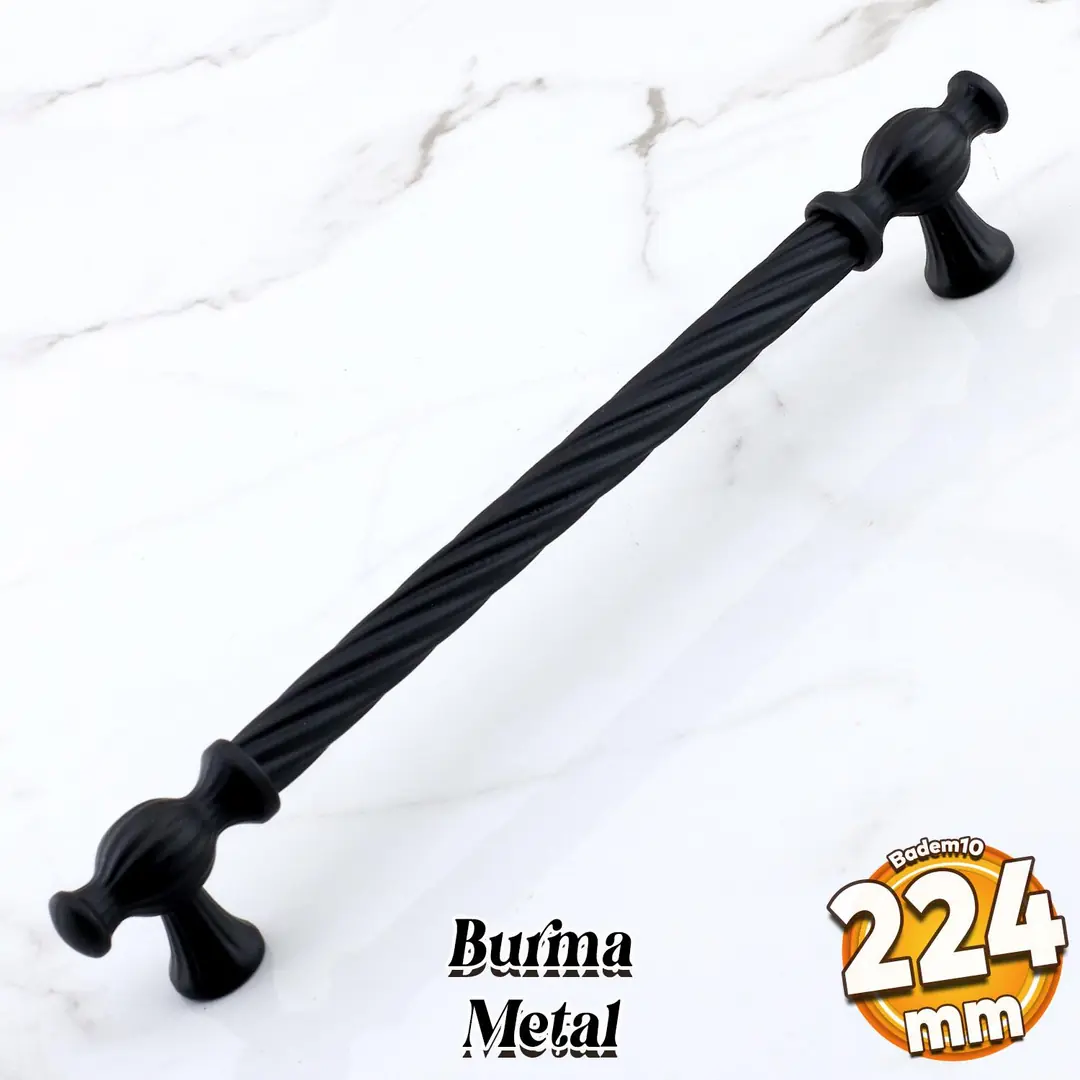 Burma Siyah Metal Kulp 224 mm - 22.4 cm Mobilya Çekmece Mutfak Dolabı ...