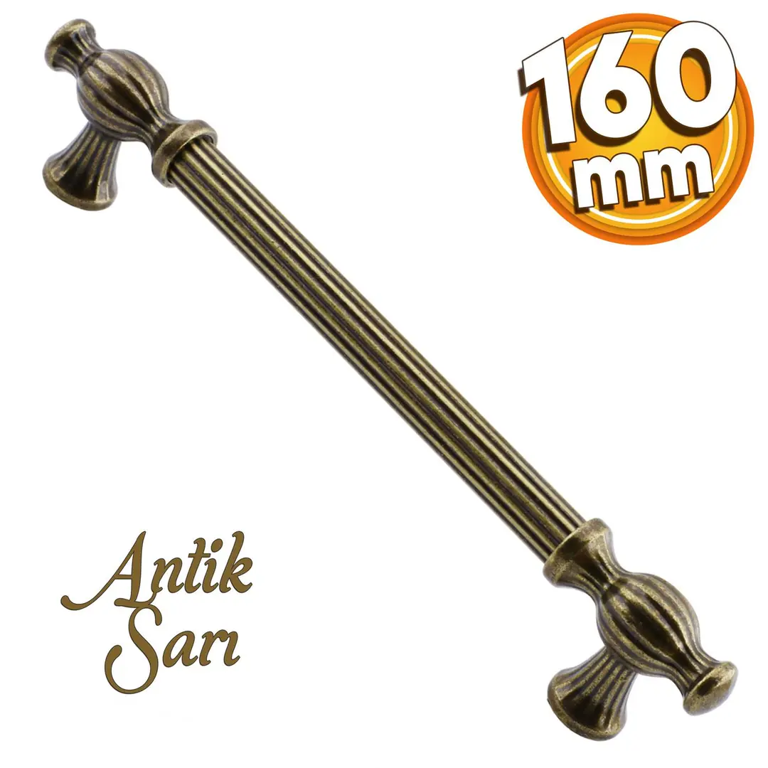 Kesir Eskitme Antik Sarı 160 mm Metal Mobilya Mutfak Çekmece Dolap ...