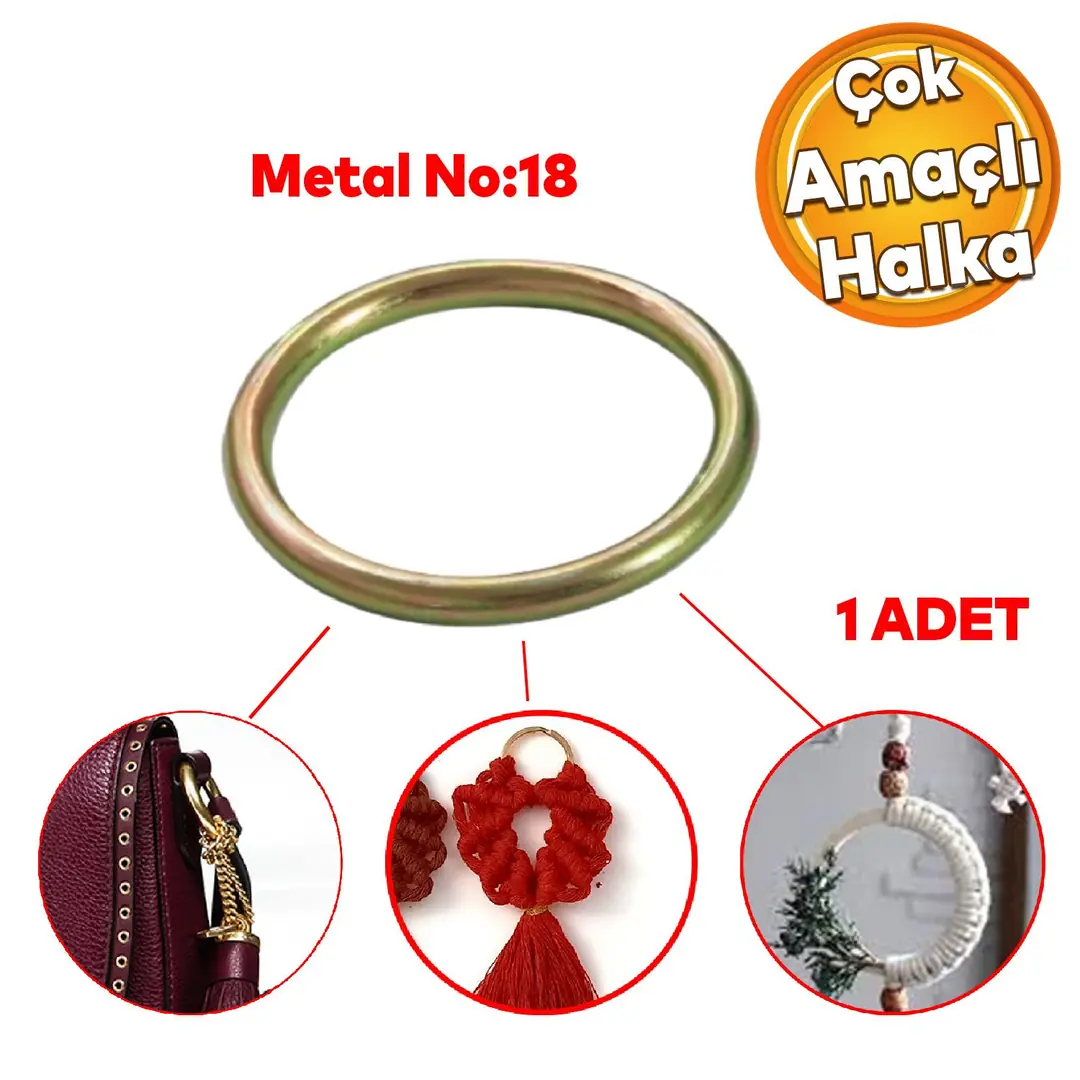 Metal Halka Sarı Renk No:18 Duvar Makrome Anahtarlık Süs Eşya Hobi ...