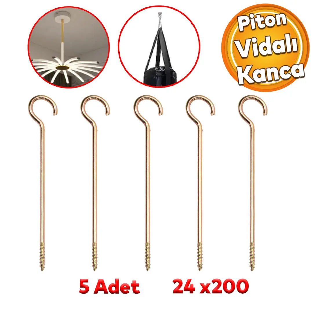 Metal Piton Vidalı Gerdirme 24x200 Çekme Kaldırma Tavan Açık Ağız ...