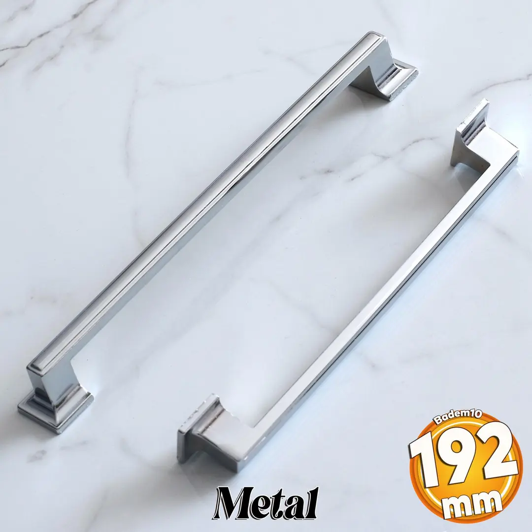 Gama 192 mm Krom Metal Kulp Mobilya Mutfak Dolabı Dolap Kapak Çekmece