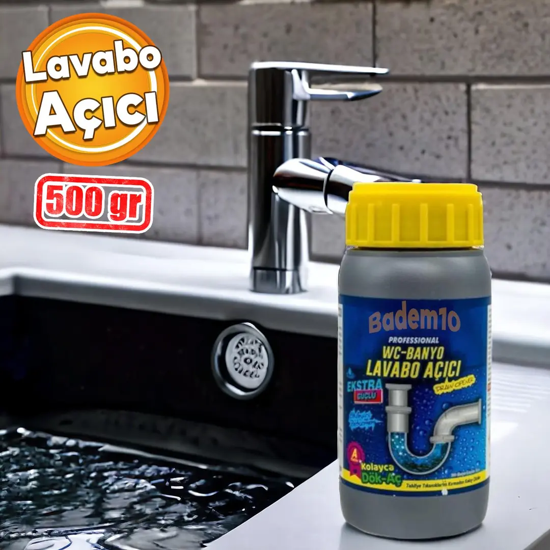 Lavabo Açıcı Banyo WC Kanal Tahliye Borusu Pis Su Gideri Tıkanık Sıvı