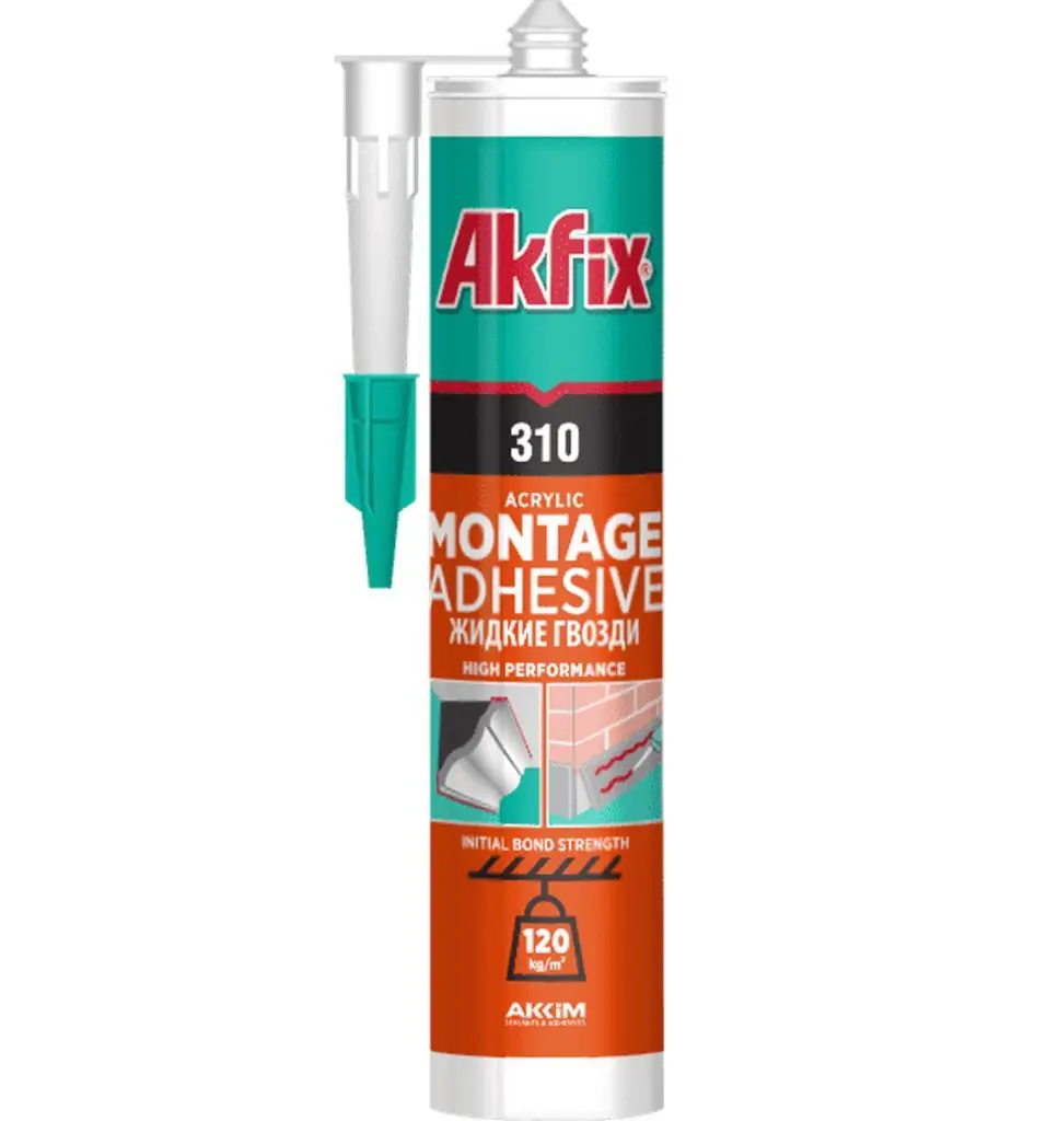 Akfix 310 Montaj Kartonpiyer Yapıştırıcısı Beyaz Akrilik 310 ml- Badem10