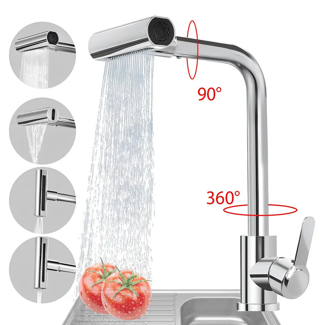 Mutfak Bulaşık Musluğu Lavabo Bataryası Çift Su Çıkış Fonksiyonlu ...