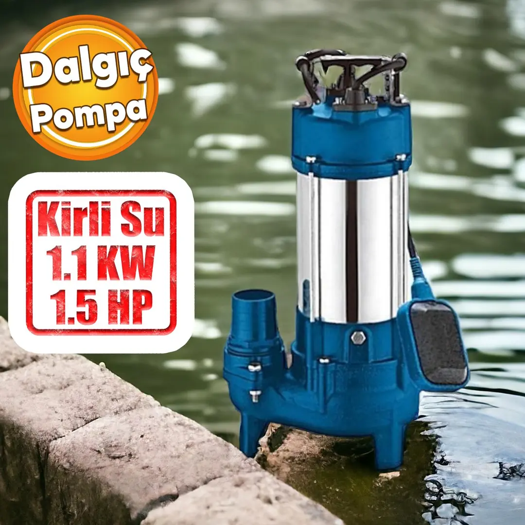Kirli Su Pompası 1.1 kW Alüminyum Gövdeli Dalgıç Tip Rainpump 1.5 HP M