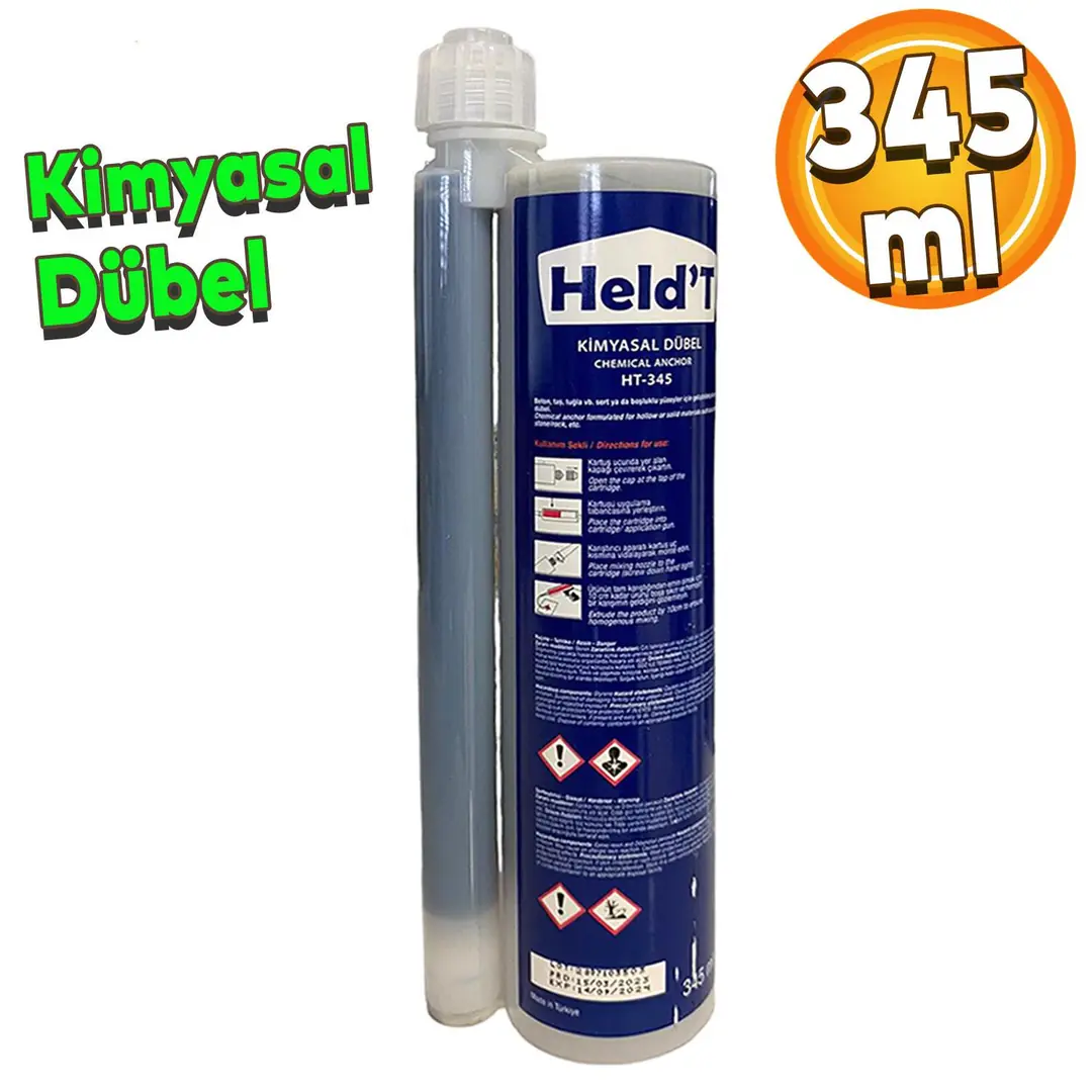 HELDT HT345 Epoksi Kimyasal Dübel F.1311 Polyester Bazlı 345 ML- Badem10
