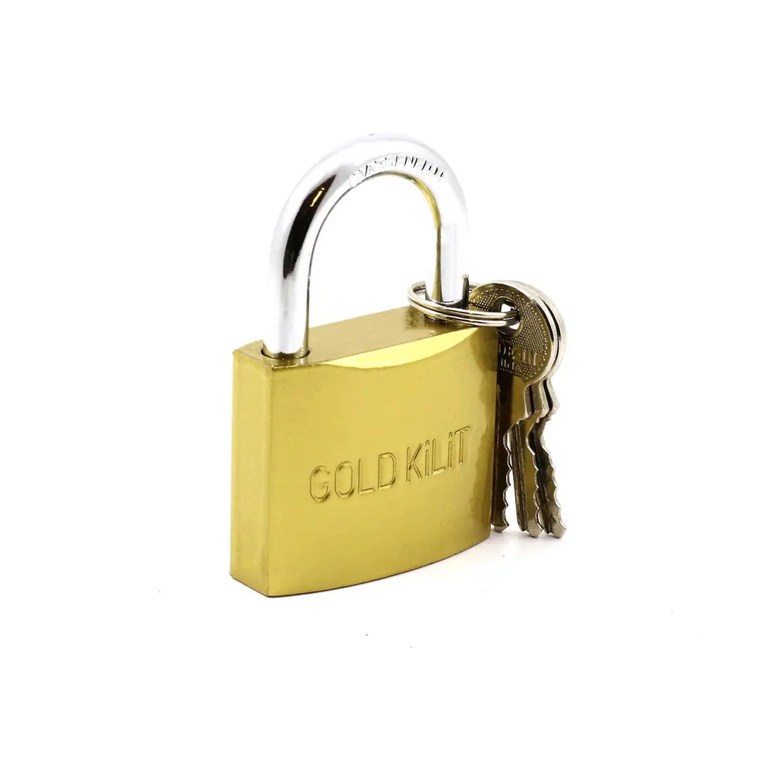 Gold Kilit Döküm Sarı Asma Kilit 38 mm- Badem10