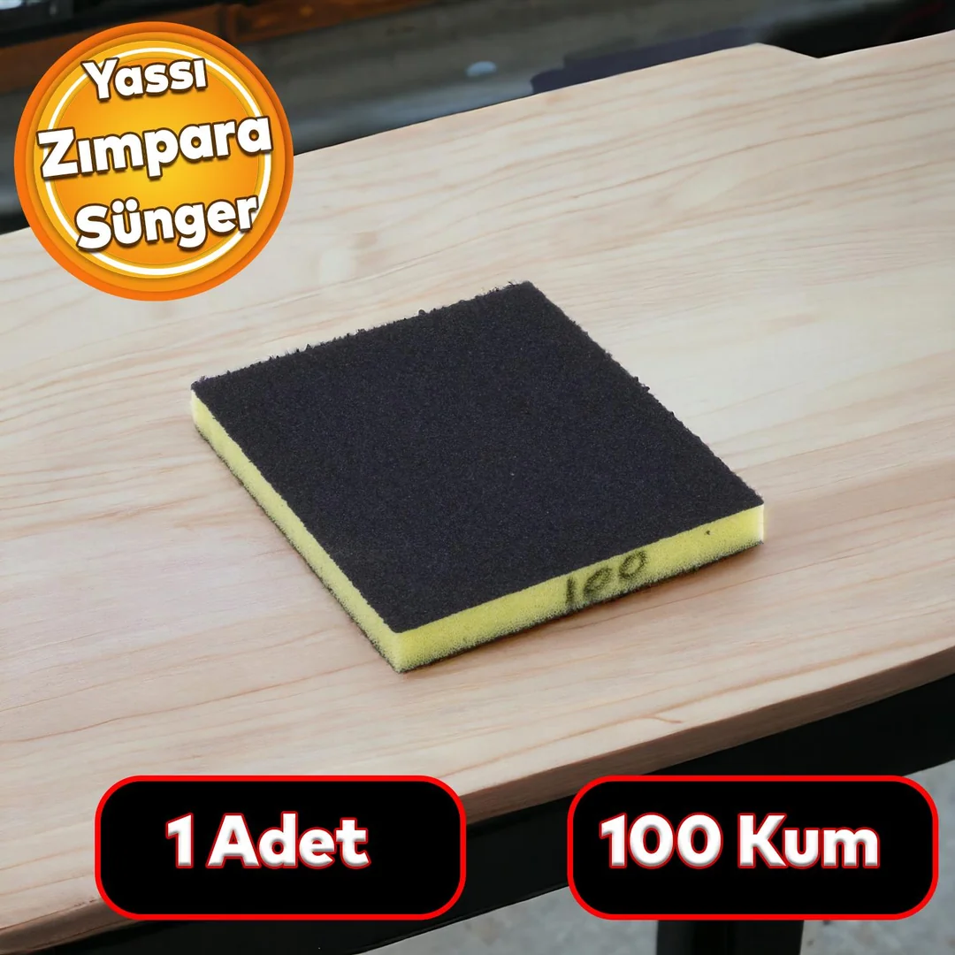Yassı Sünger Zımpara 9.5 x 12.5 cm Takoz Blok Flex Taşlama Ahşap El Zımparası 100 kum 1 Adet ...