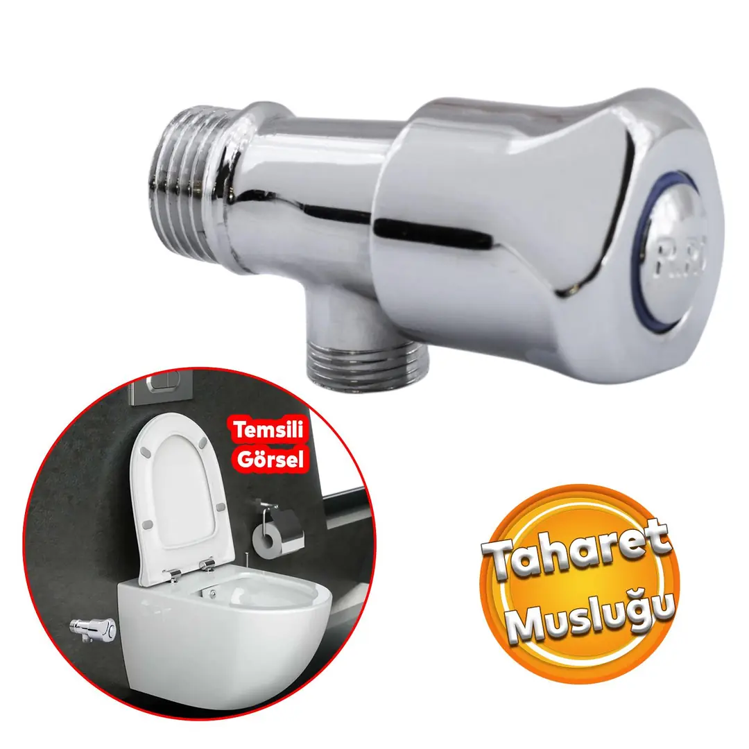 Çevirmeli Taharet Musluğu Döküm Metal Rezervuar Ara Musluk Wc Klozet ...