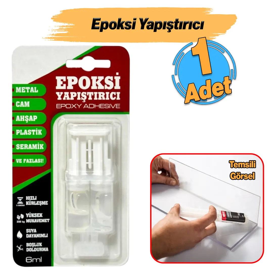 Hızlı Kuruyan Epoksi Yapıştırıcı 6 ml Güçlü Genel Amaçlı Yapışma Metal ...