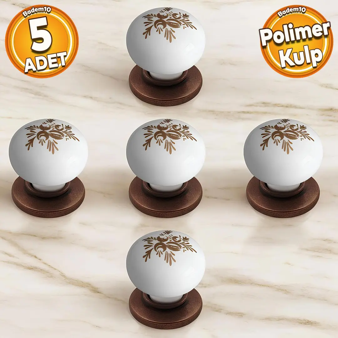 Eymen Polimer Düğme Kulp Tabla Antik Bakır Mobilya Mutfak Çekmece Dolap ...