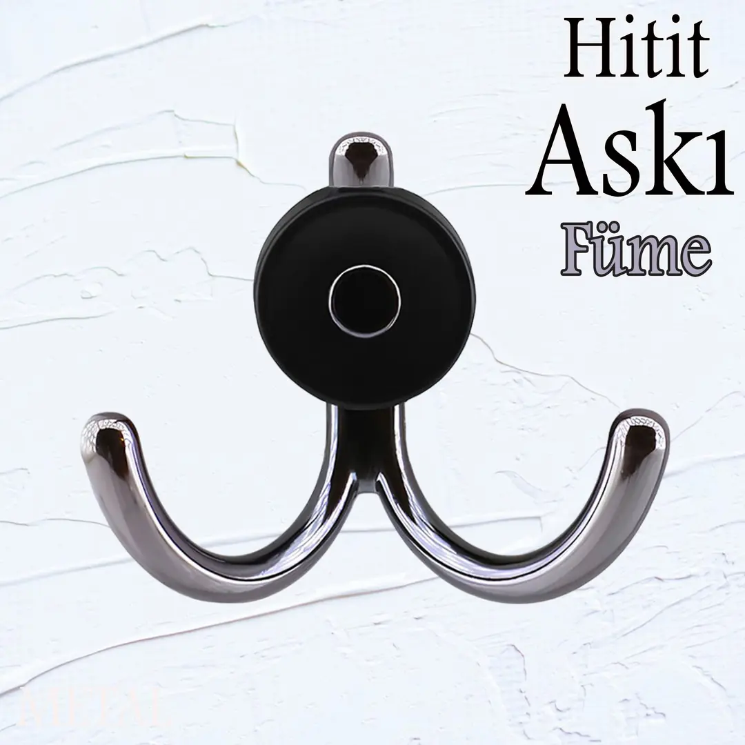 Hitit Askı Askılık Metal Füme Vestiyer Duvar Askısı Dolap Elbise Askıl