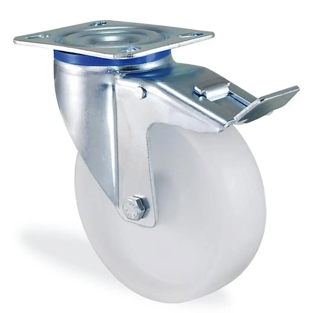 Kama Frenli Oynak Tablalı 80x32 mm Teker Poliamid Beyaz Burçlu Ağır Yük ...