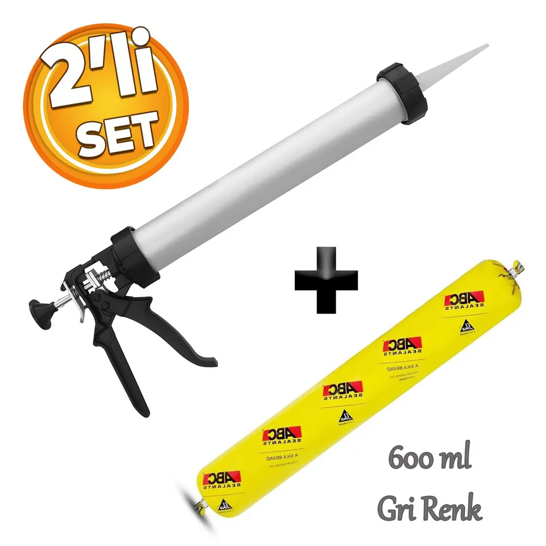 Sosis PU Silikon Mastik Gri Renk 600 ml Tabanca Güçlü Yapıştırıcı ...