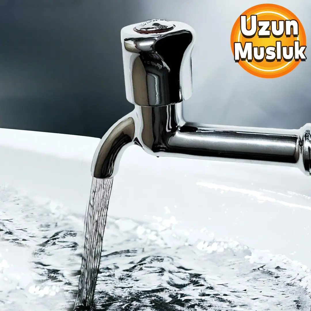 Uzun Musluk Süzgeçli Tuvalet Bahçe Lavabo Musluğu Ara Musluk- Badem10