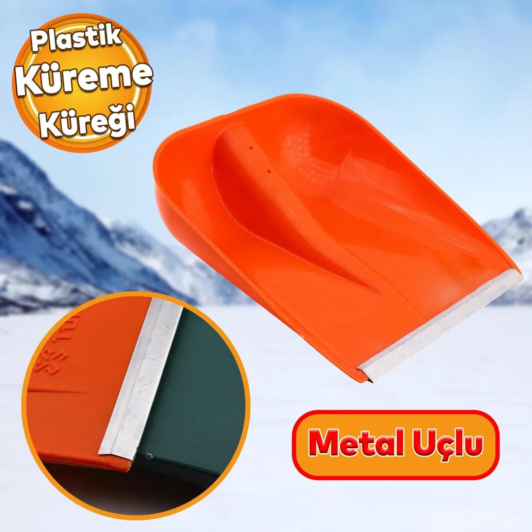 Plastik Faryap Kar Küreme Küreği Ahır Gübre Hayvan Pisliği Temizleme Turuncu 28x35 cm Kürek- Badem10
