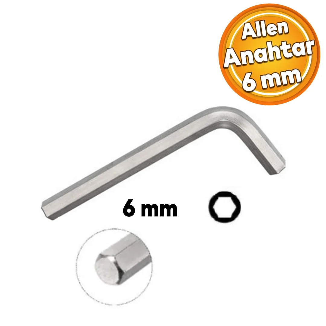 Eltos Allen Alyan Anahtar 6 mm Altıgen Vida Somun Sıkma Sökme ECA006- Badem10