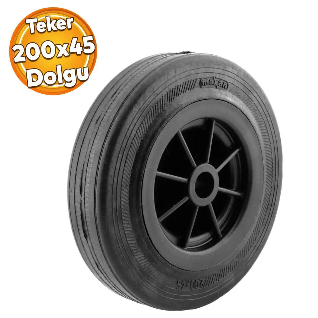 El Arabası Yük Taşıma Tekeri Burçlu Dubleks Dolgu Teker 200x45 mm ...