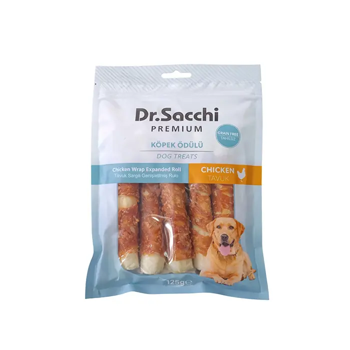Dr.Sacchi Premium Tavuk Sargılı Rulo Tahılsız Köpek Ödülü 5li 125 gr