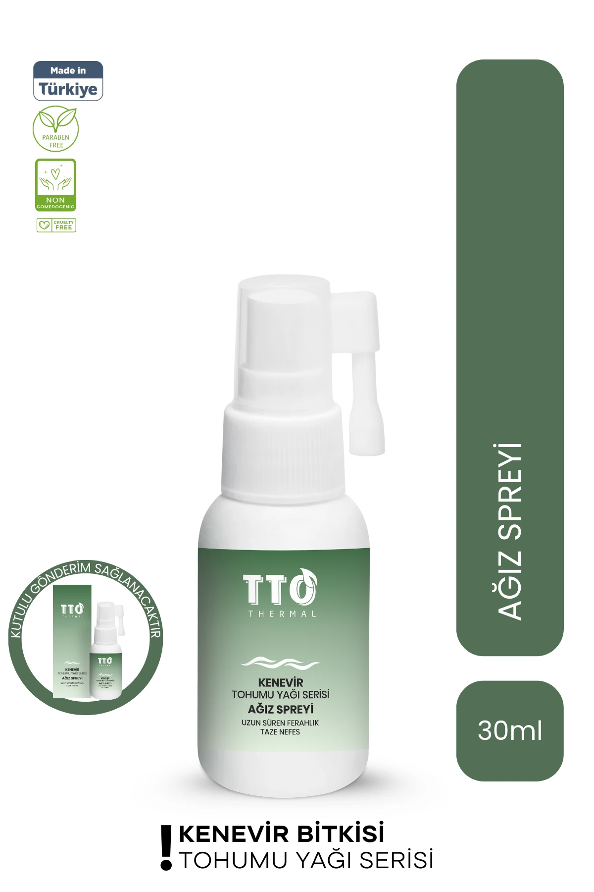 TTO THERMAL KENEVİR TOHUMU YAĞI AĞIZ SPREYİ 30ML – Lansman Fiyatı