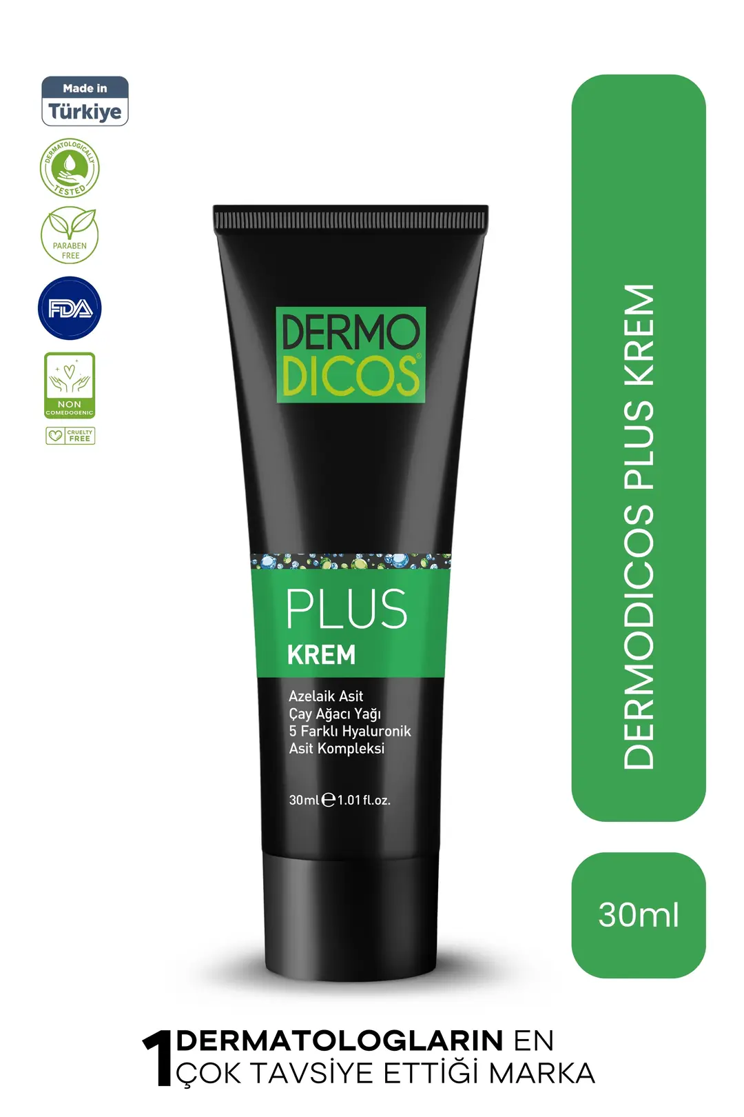 Dermodıcos Plus Krem 30 ml Akne Ve Lekelerde (ÇAY AĞACI YAĞI / TEA TRE