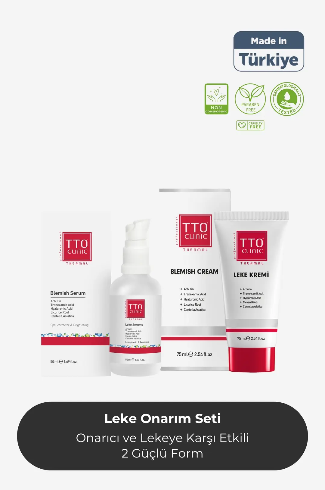 TTO CLINIC Leke Kremi 75 ml + Leke Serumu 50 ml