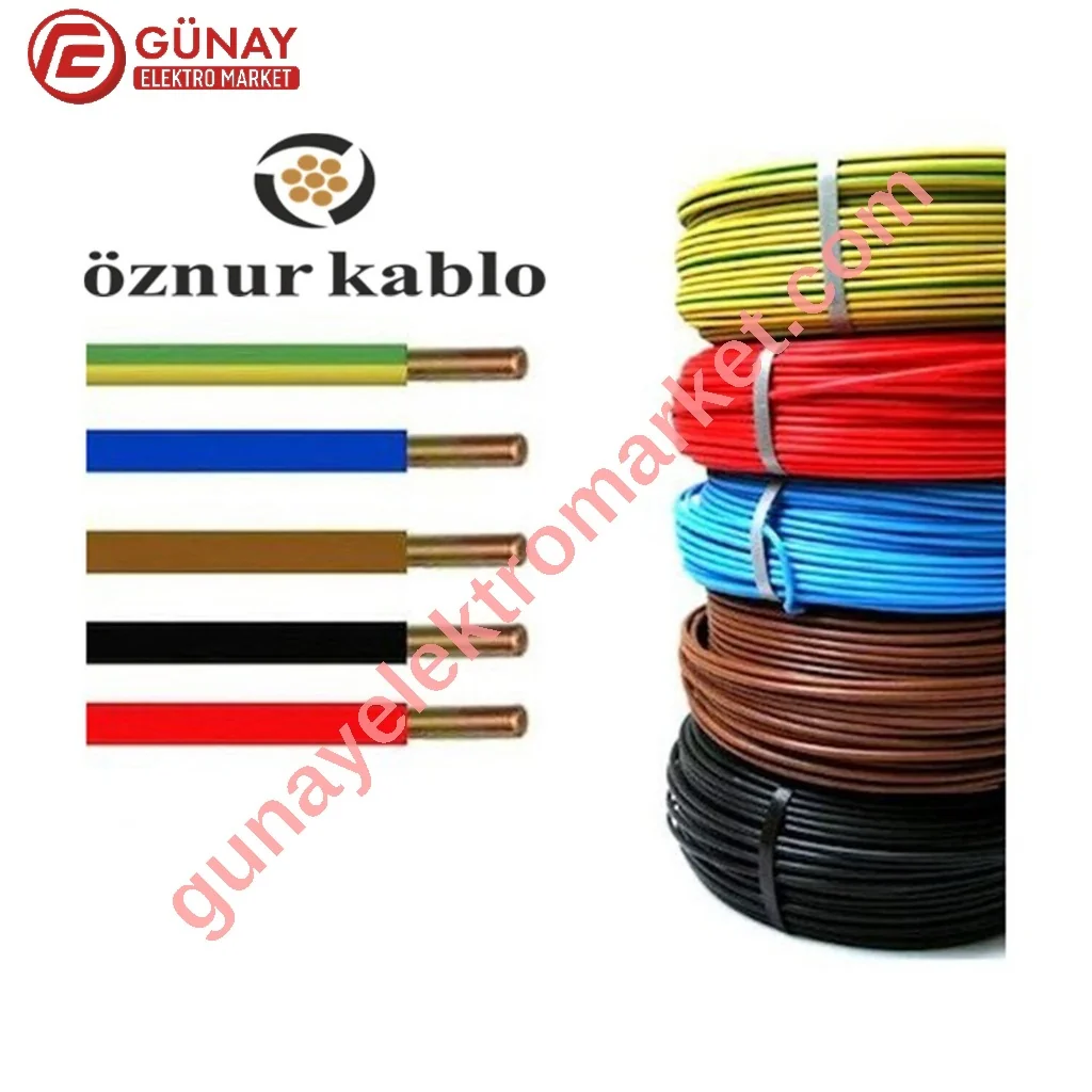 Öznur Kablo 6 mm² NYAF-HF Yanmaz Kablo Siyah | Günay Elektromarket
