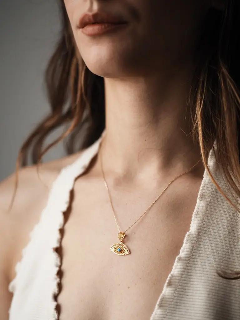 Altın Evil Eye Zincir Kolye