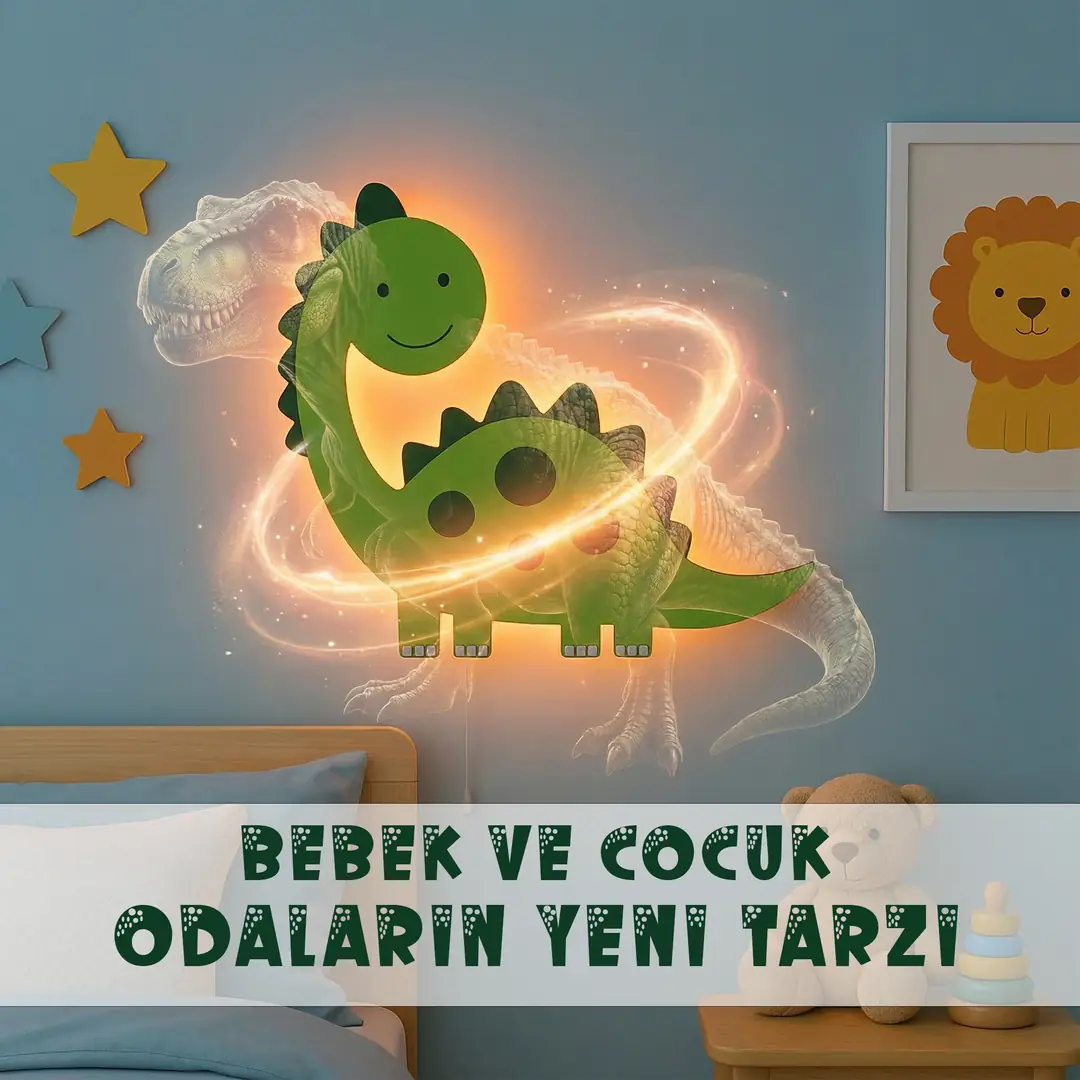 Dino Figürlü Led Lamba- Dino1 Renkli (Rgb)