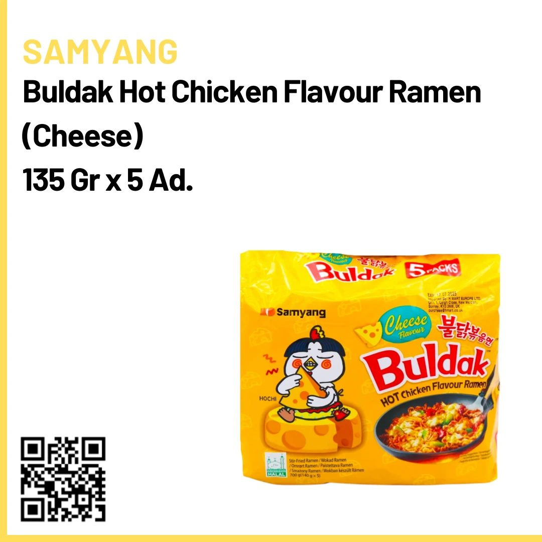Samyang Buldak Hot Chicken Flavour Ramen (Cheese) 135 Gr x 5 Ad.