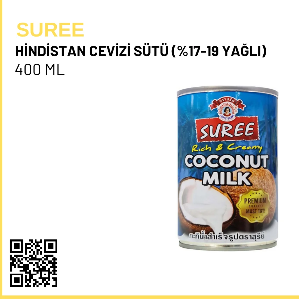 Suree Hindistan Cevizi Sütü 400 Ml (%17-19 Yağlı) - SUREE BRAND | Türkiye’nin En Büyük Uzak Doğu ...