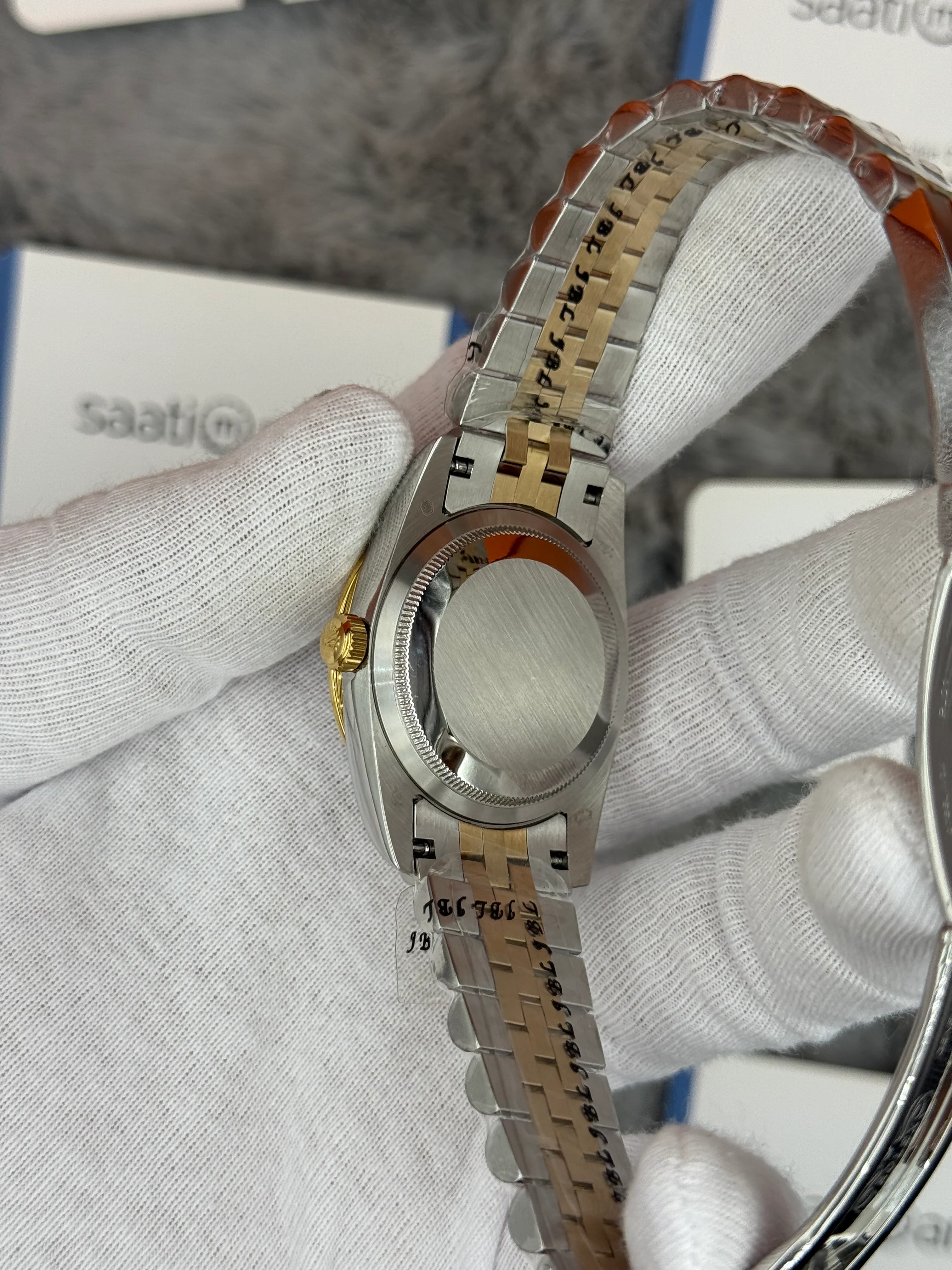 ROLEX DATEJUST 36MM GRİ KADRAN TAŞLI BEZEL GOLD SİLVER KASA KORDON JUBİLEE
