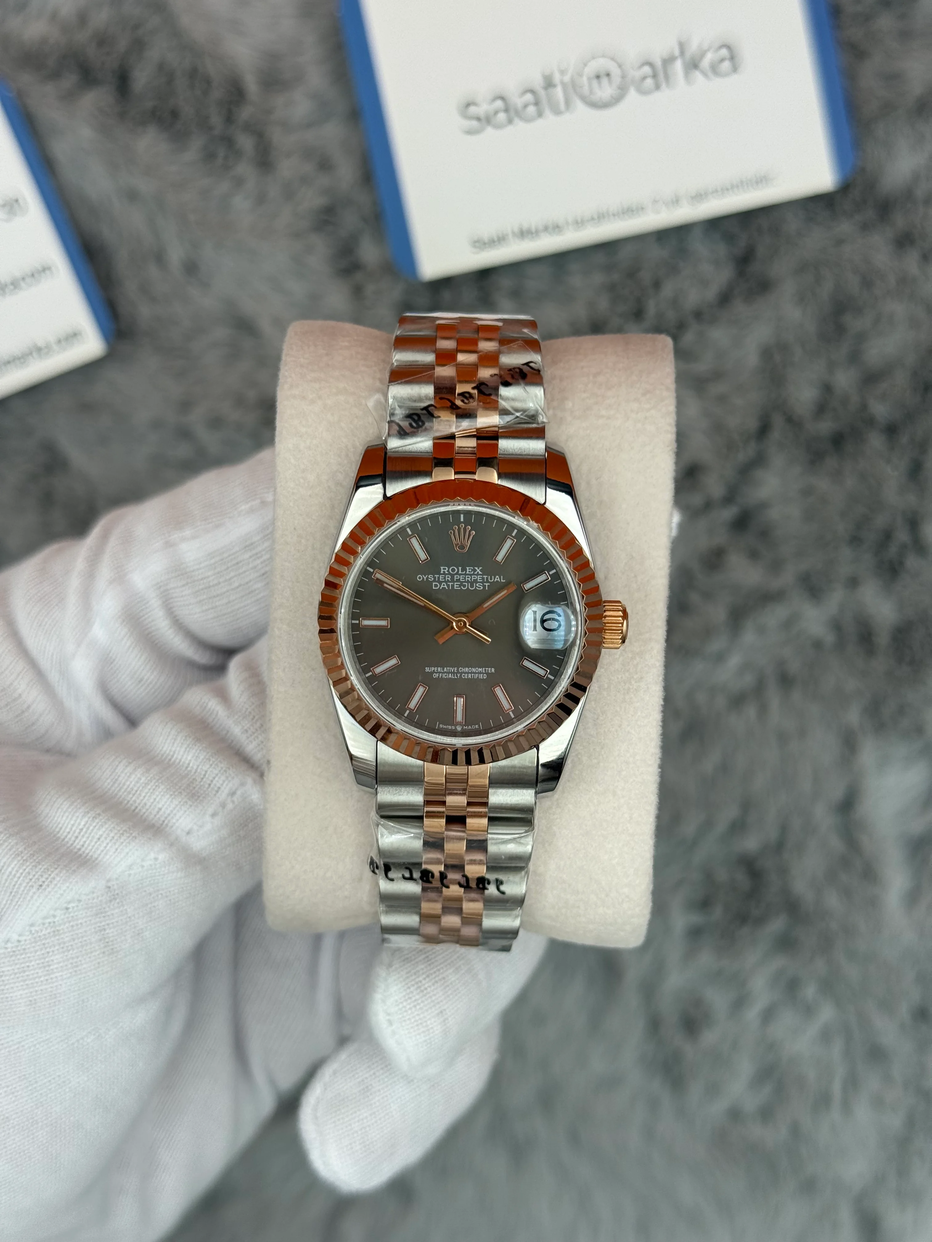 ROLEX DATEJUST 31MM GRİ KADRAN ROSE SİLVER KASA KORDON JUBİLEE