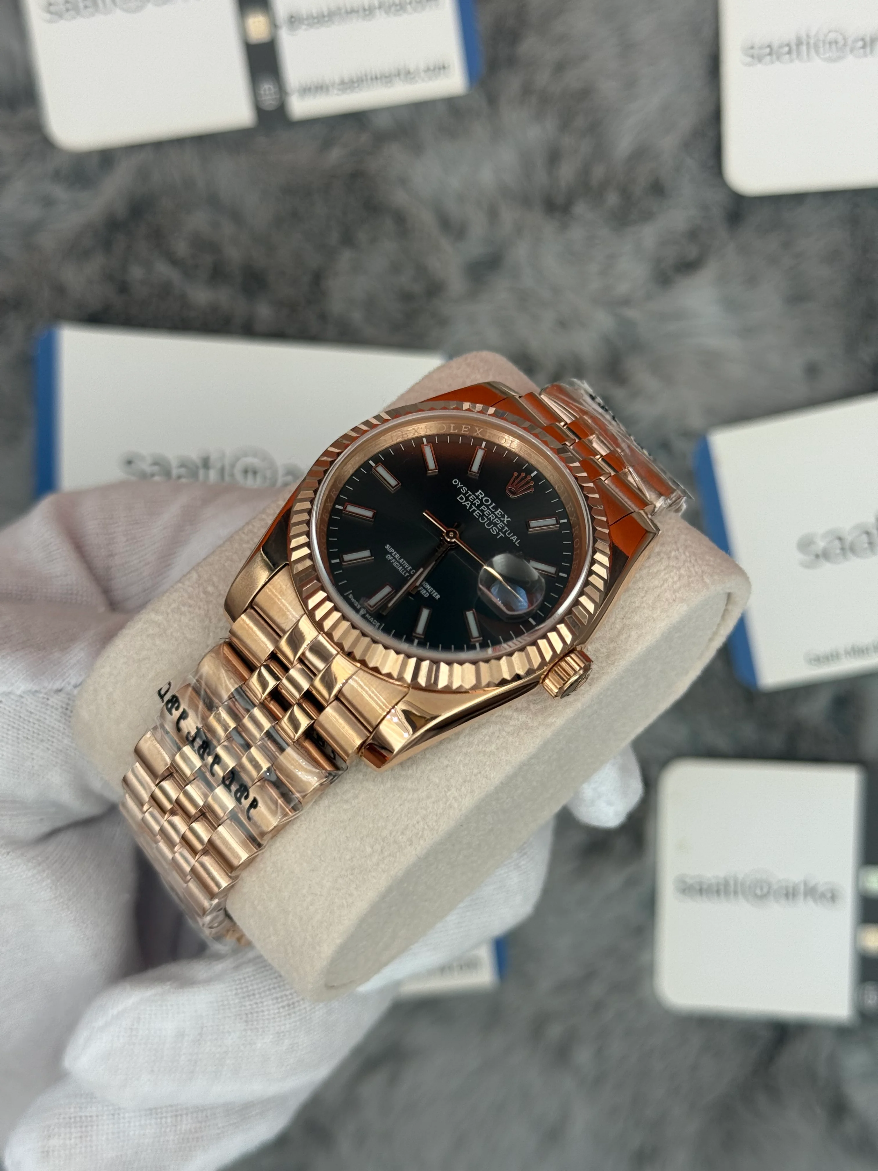 ROLEX Datejust 36mm gri kadran rose kasa rose jubilee kordon