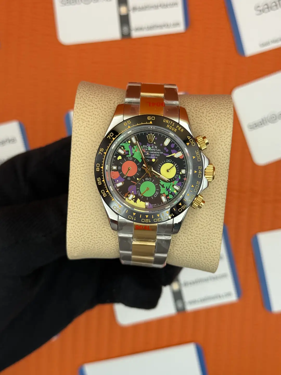 ROLEX Daytona colourful dial gold silver kasa-kordon