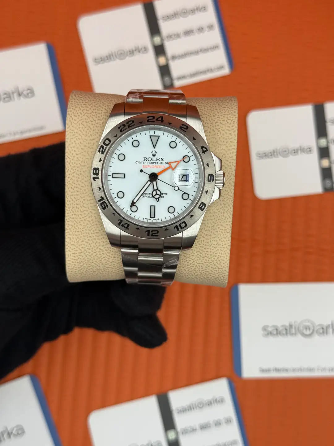 ROLEX Explorer white dial silver kasa-kordon