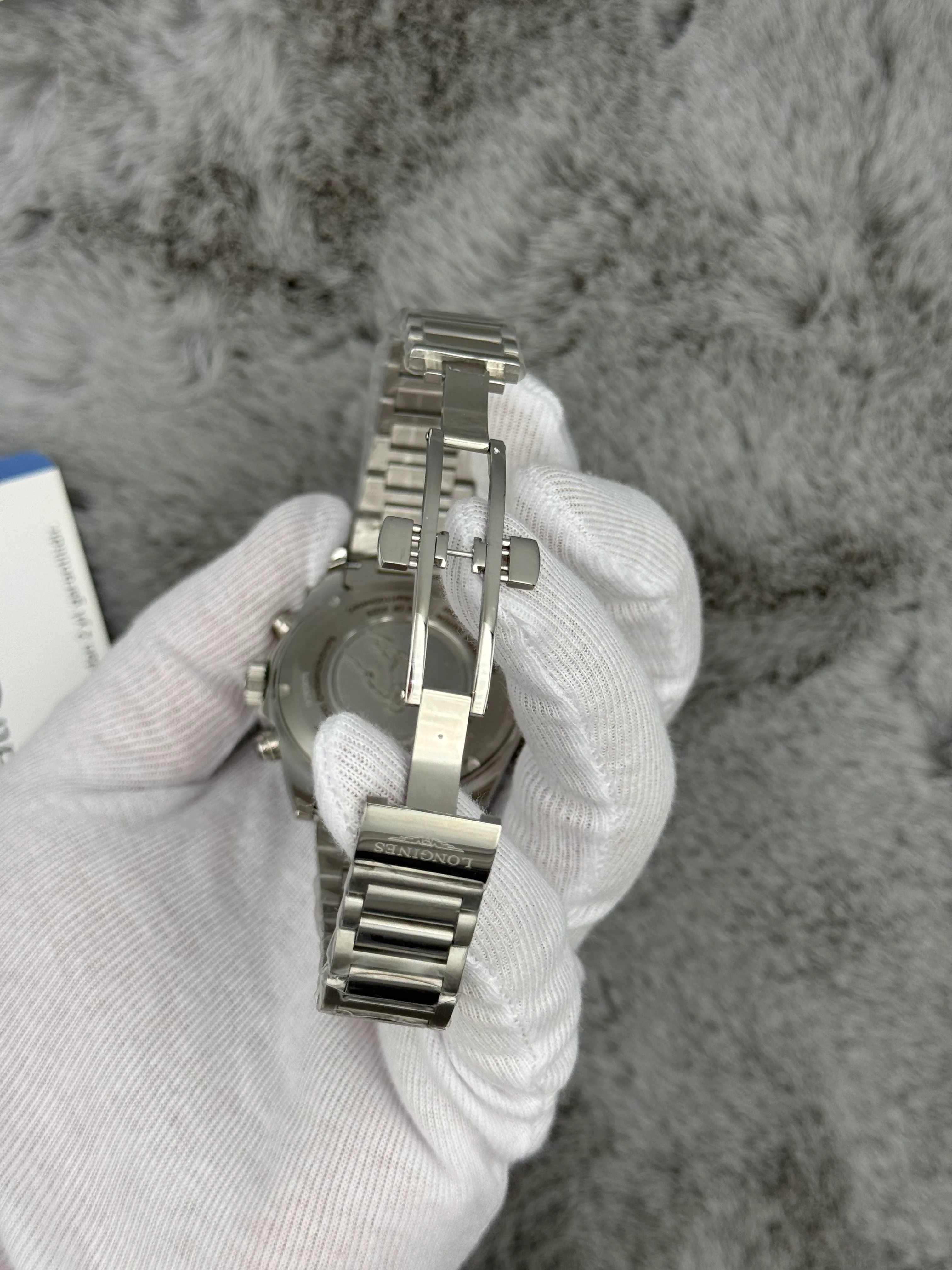 LONGİNES CONQUES CHRONOGRAPH 42MM BEYAZ KADRAN SİLVER KASA KORDON