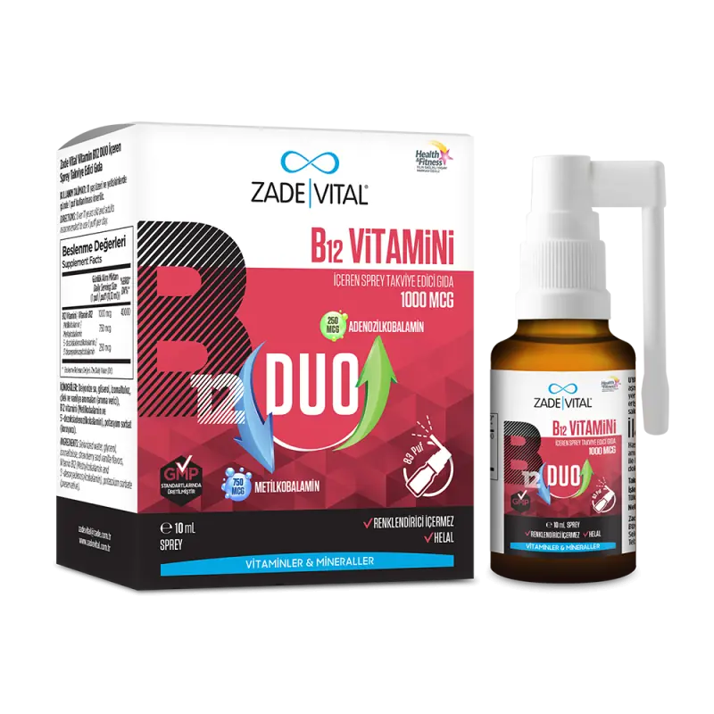 Zade Vital B12 Vitamini Duo 1000 mcg Sprey 10 ml