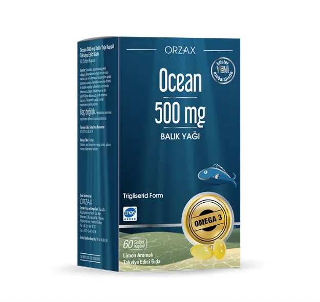 Ocean Omega 3 Balık Yağı 500 mg 60 Kapsül