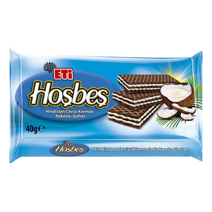 Eti Hoşbeş Hindistan Cevizi Kremalı Kakaolu Gofret 40 Gr
