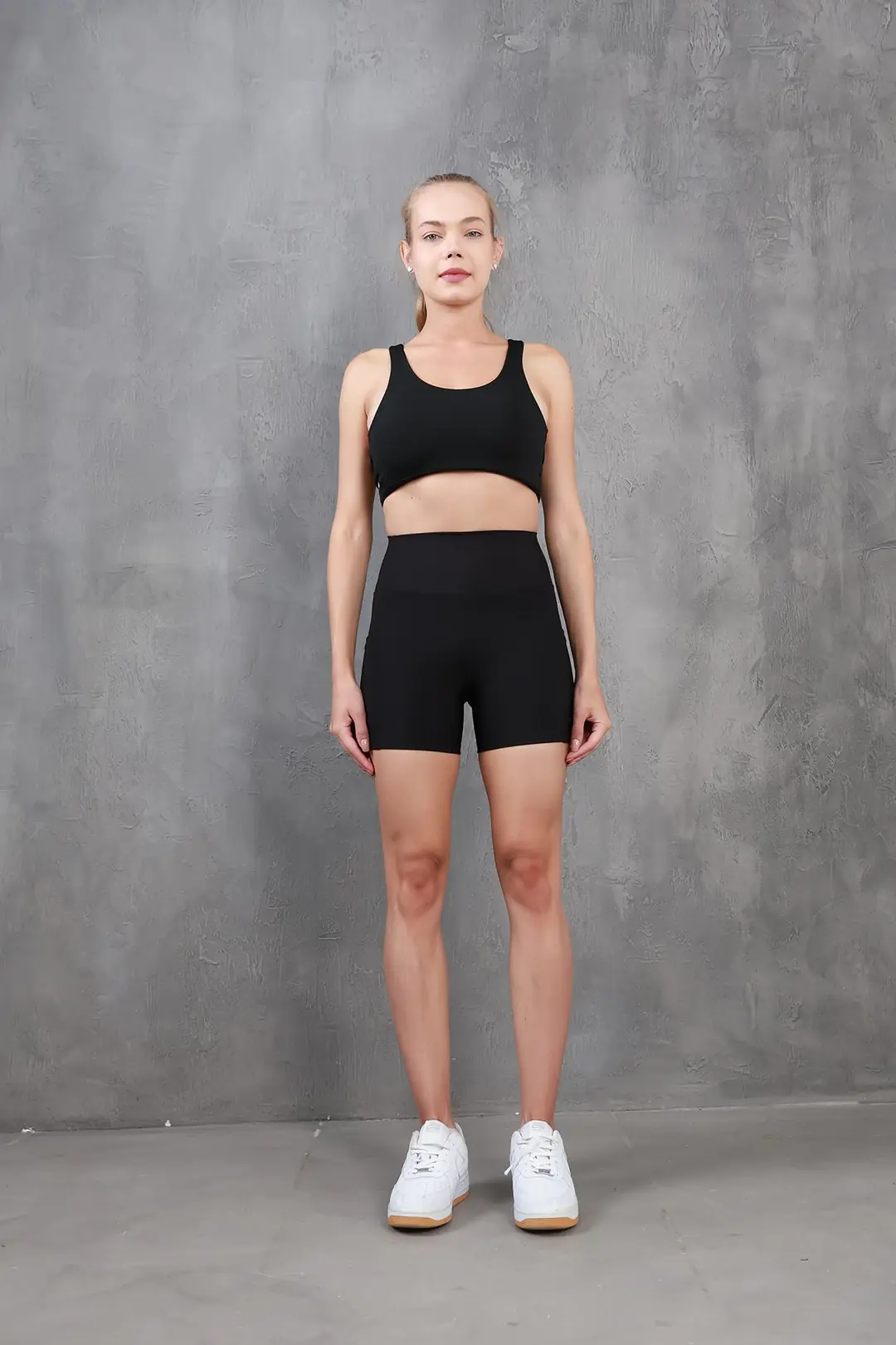 Toparlayıcı Yüksel Bel Cep Detaylı Örme Spor Şort/kısa Tayt