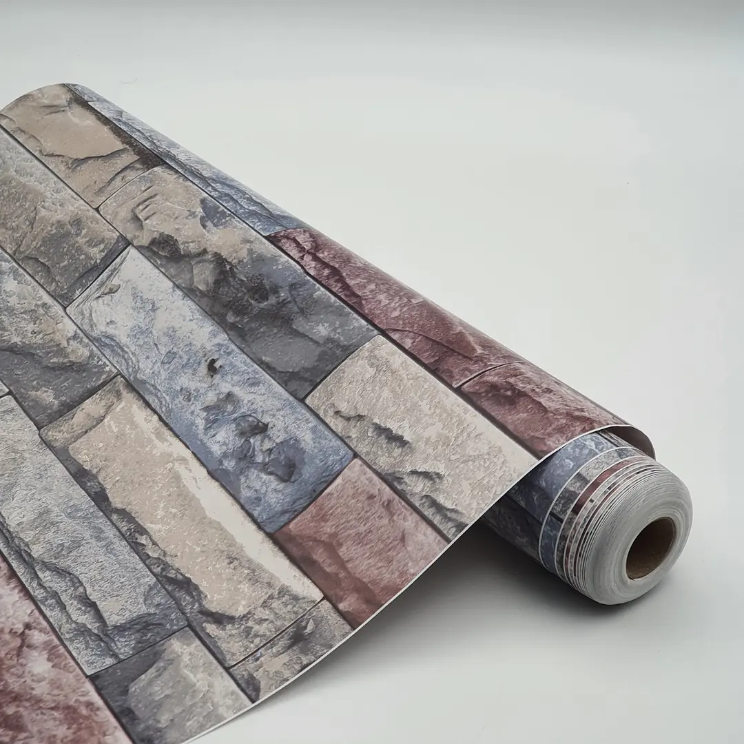 Kendinden Yapışkanlı Folyo Pvc Kaplama Renkli Tuğla Desen 45 cmx15 mt.